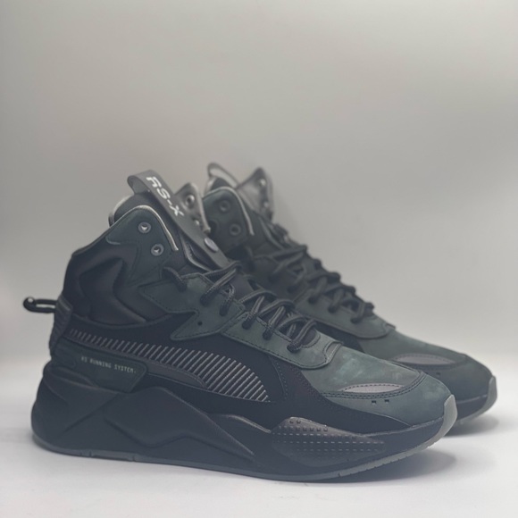Puma | Shoes | Puma Rsx Mid Mens Size 85 Militia Triple Black Asphalt ...